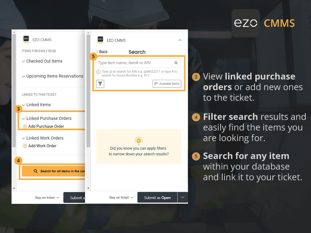 EZO CMMS App Integration with Zendesk Support